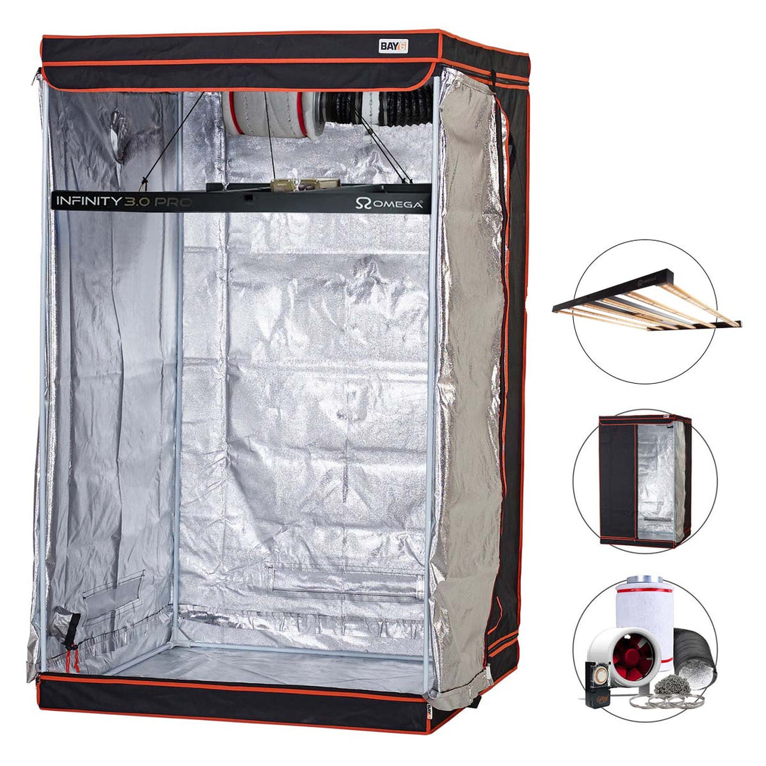 Omega Infinity Pro 3.0 600W LED 1.2m x 1.2m Complete Kit | GroWell