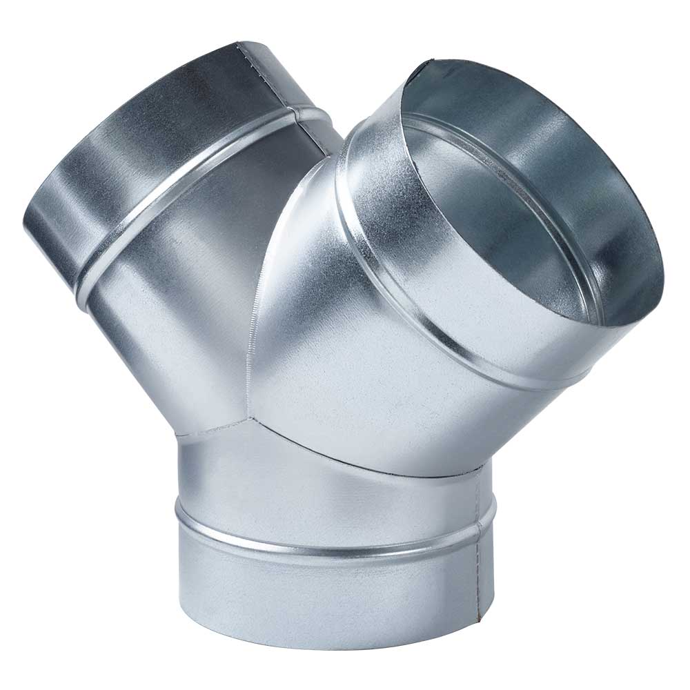 Ducting Y Galvanized Steel All Metal 3 Way Duct Connector Y Piece